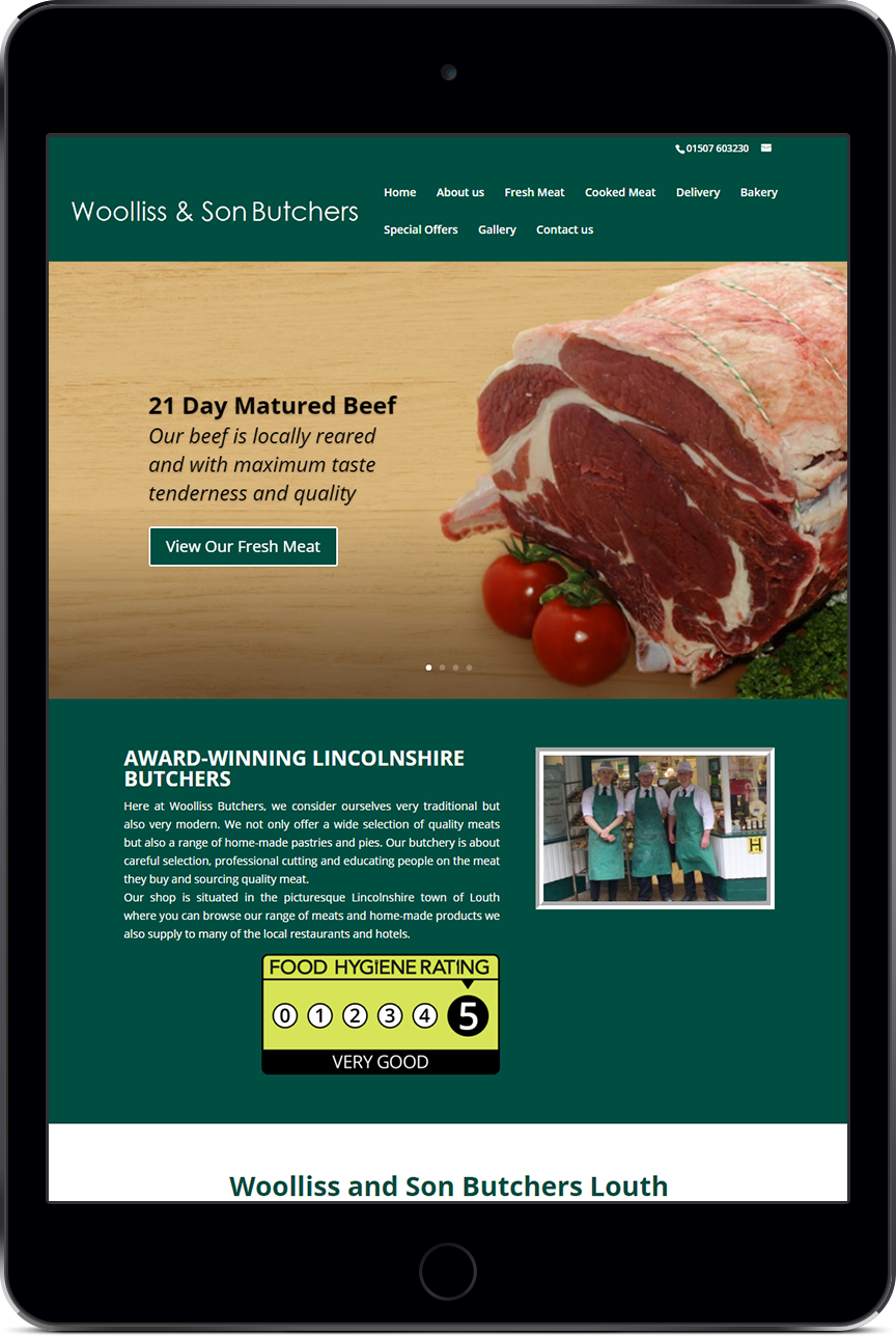 Woolliss butchers - Redsquare Online Marketing and Website Design